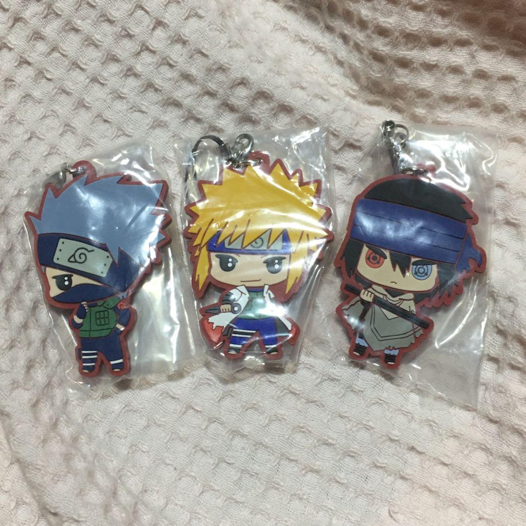 Anime Naruto rubber keychain Minato Namikaze Kakashi Hatake Sasuke ...