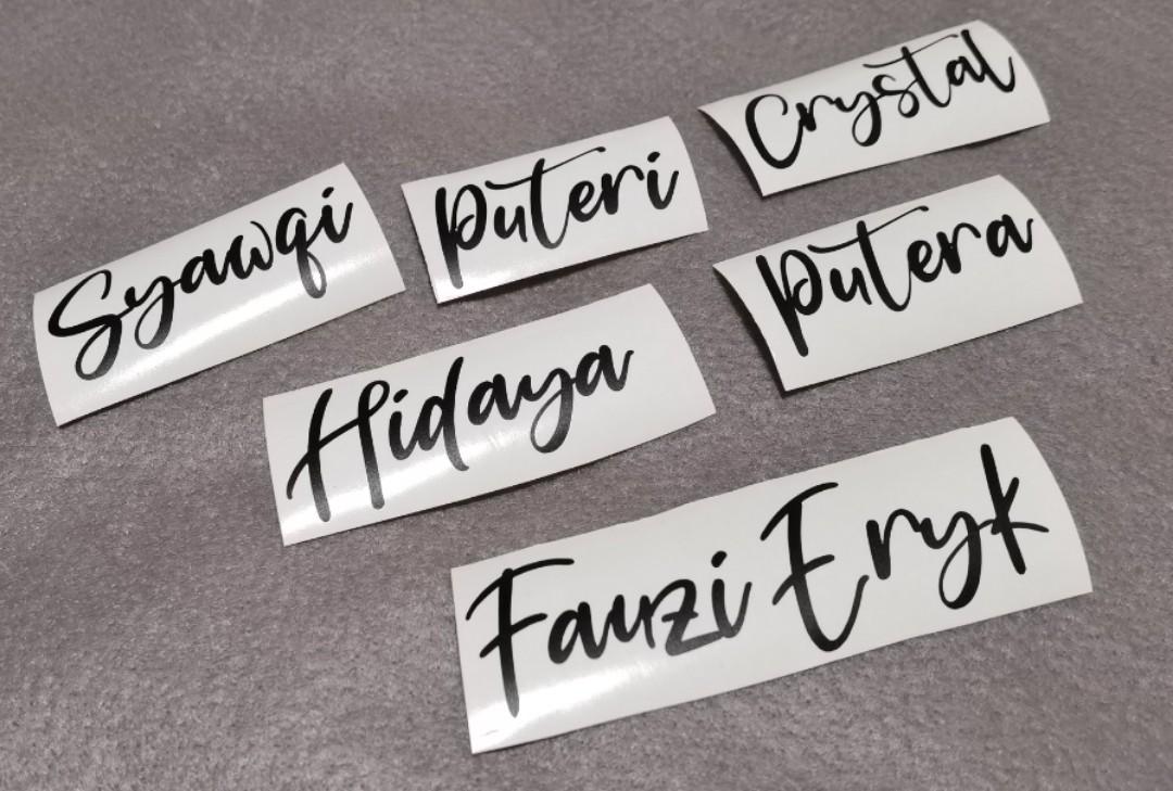 Customised die cut vinyl name/label sticker, Hobbies & Toys, Stationery ...