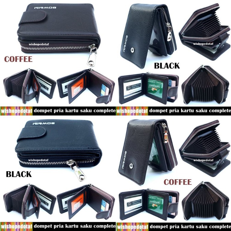Dompet Pria Kulit Resleting kartu Complete, Fesyen Pria, Tas & Dompet ...