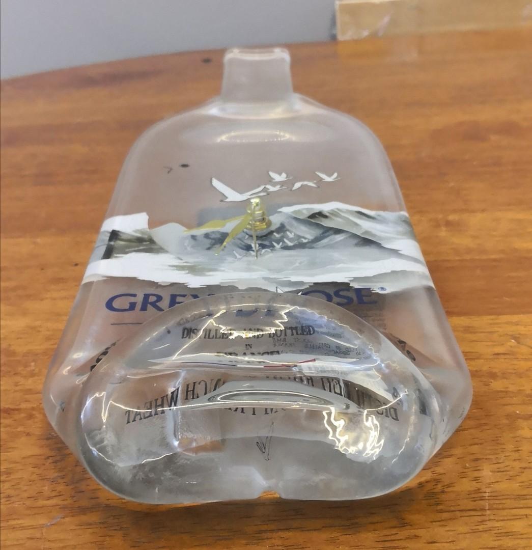 glass Grey Goose vodka clock, Furniture & Home Living, Home Decor ...