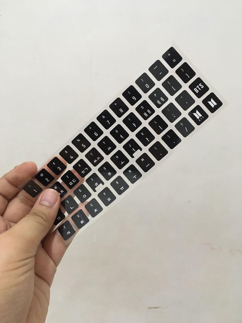 Learn Korean with BTS Official HANGUL KEYBOARD STICKER, Hobbies & Toys ...