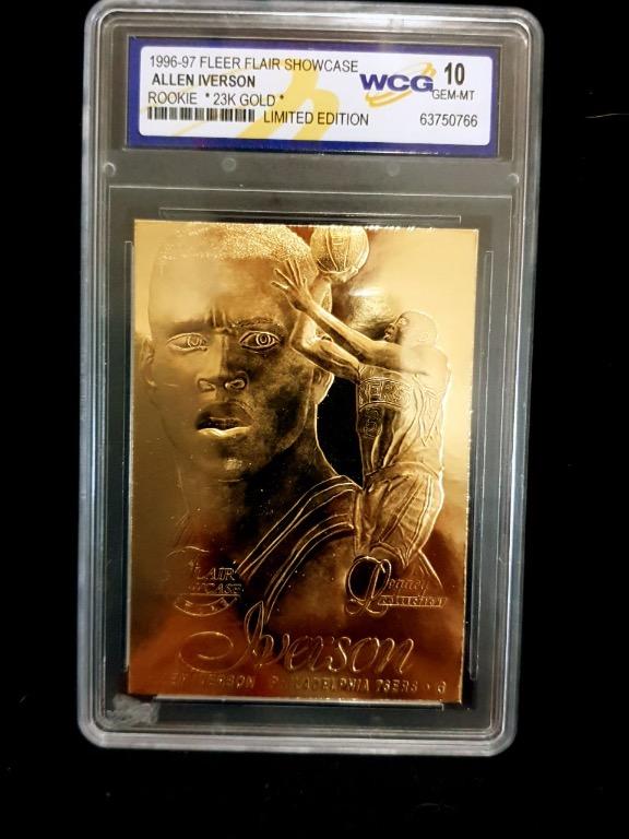 Limited Edition Allen Iverson 23k Gold NBA Card, Hobbies & Toys ...