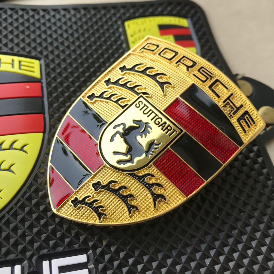 New Porsche hood bonnet gold emblem 2 pin for Macan cayenne Panamera ...