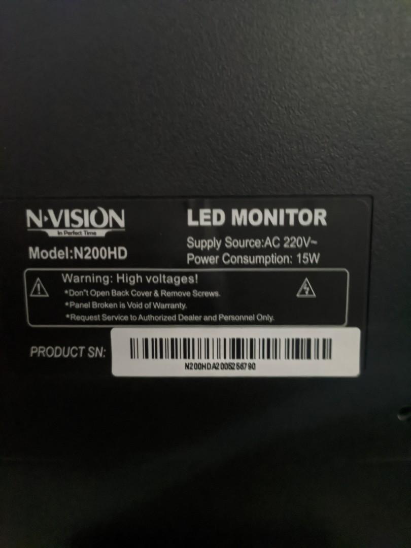 NVISION N200HD Monitor 21.5", Computers & Tech, Parts & Accessories ...