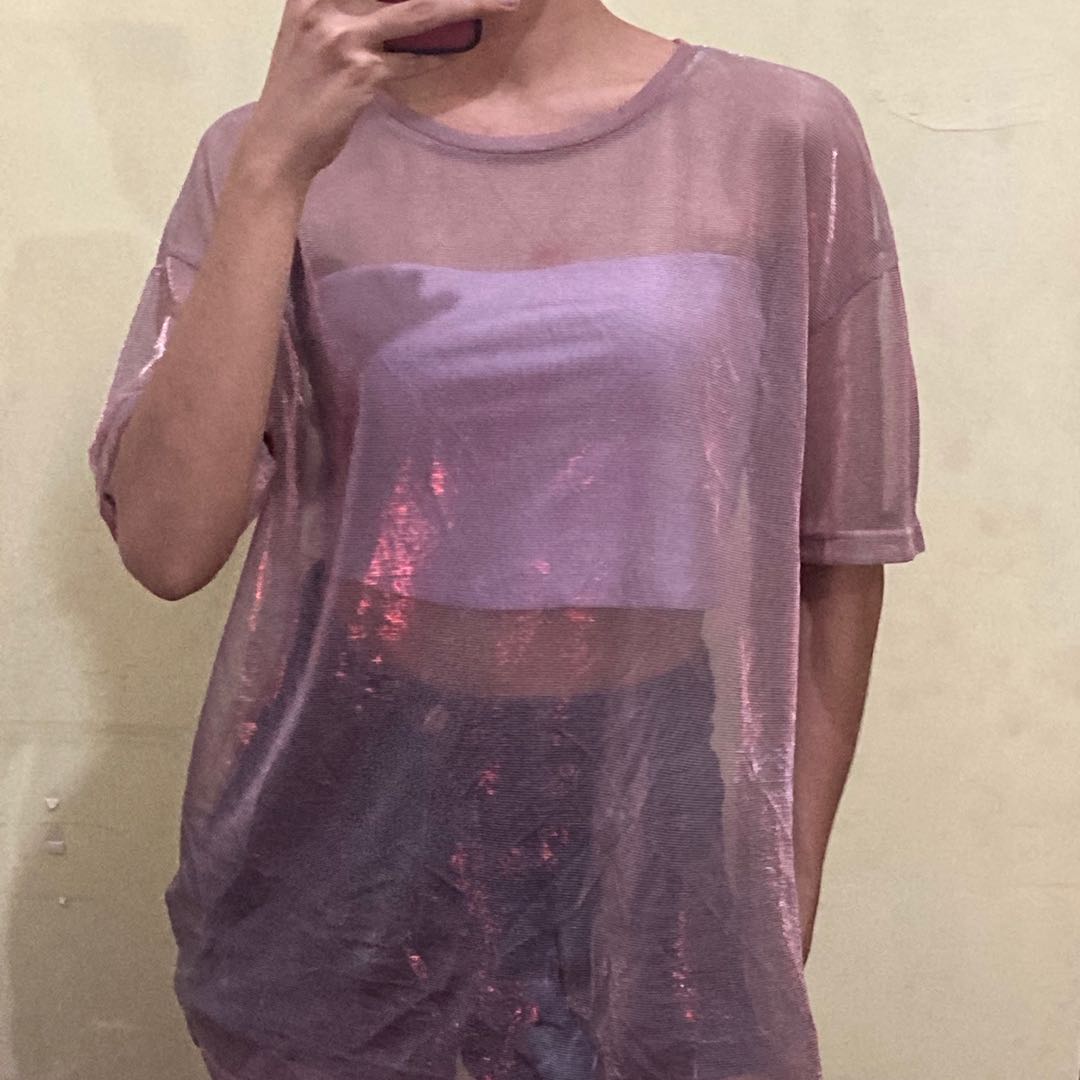 PURPLE MESH TOP, Women's Fashion, Tops, Sleeveless on Carousell