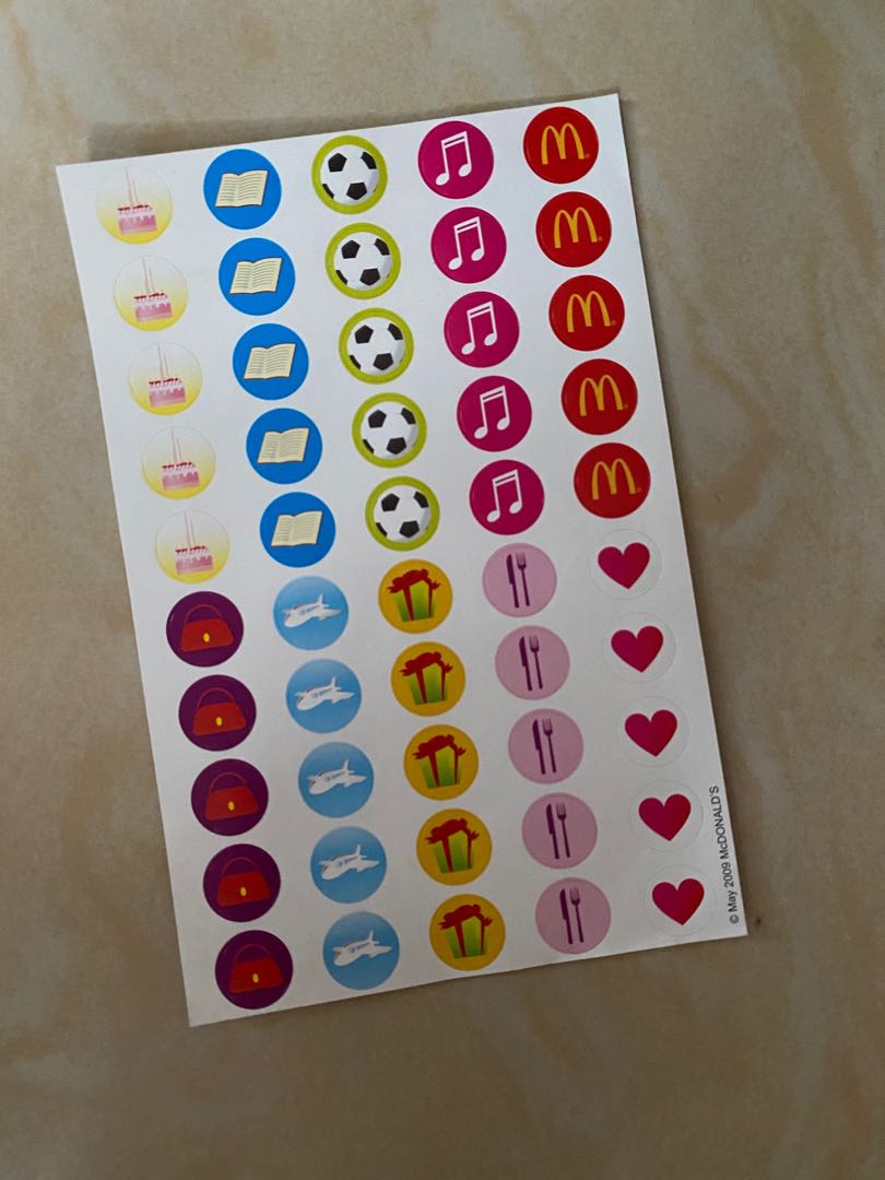 麥當勞 McDonald’s 貼紙 Sticker, 興趣及遊戲, 手作＆自家設計, 文具 - Carousell