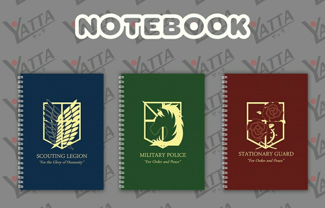 Attack On Titan Notebook, Entertainment, J-pop on Carousell