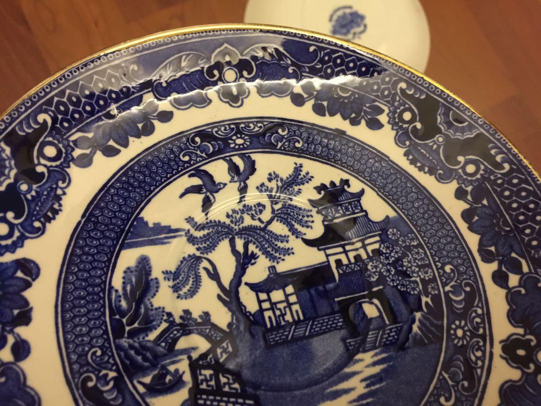 Burleigh Ware Willow pattern 6” plates of 2, Furniture & Home Living ...