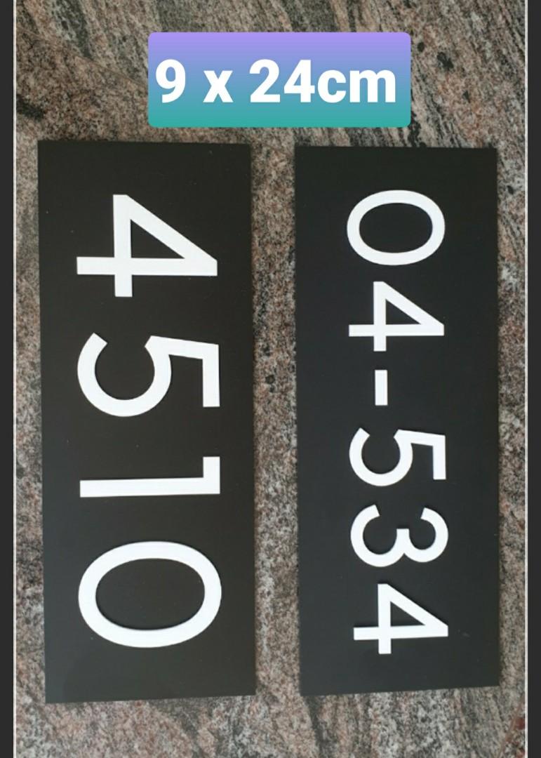 Custom made House unit number acrylic plate, Hobbies & Toys, Stationery ...