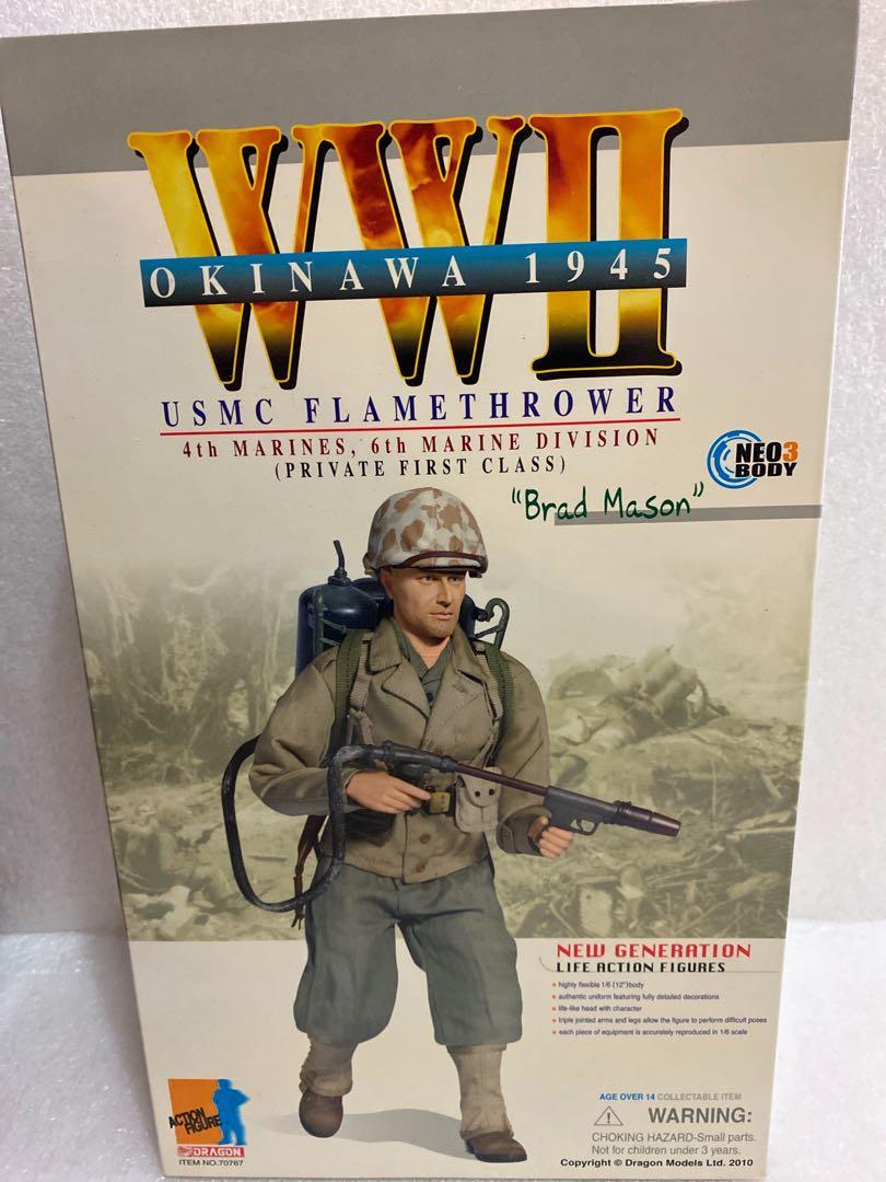 絶版 全新 1/6 Dragon 威龍 兵人WWII Brad Mason USMC Flamethrower Okinawa 1945 ...