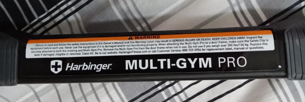 HARBINGER Indoor Gym PRO Pull Up Bar Gym System Door Frame Installation ...