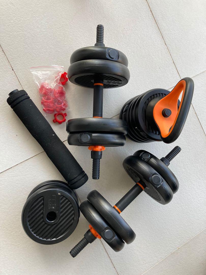 Modular Dumbell, Barbell and Kettlebell set - 30 kgs, Sports Equipment ...