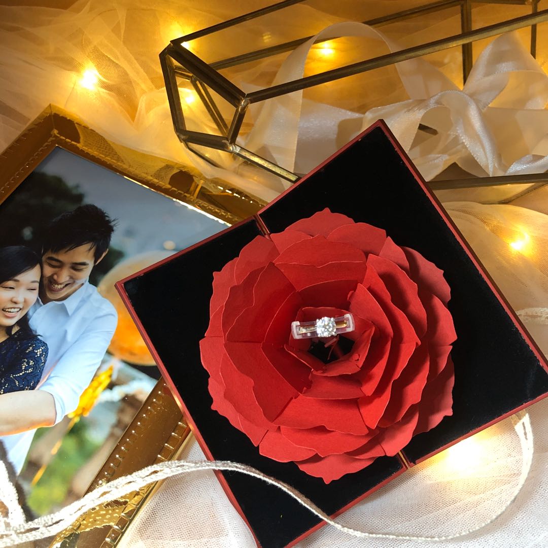 Origami Paper Rose Proposal Ring Box / Creative Proposal Ring Box ...