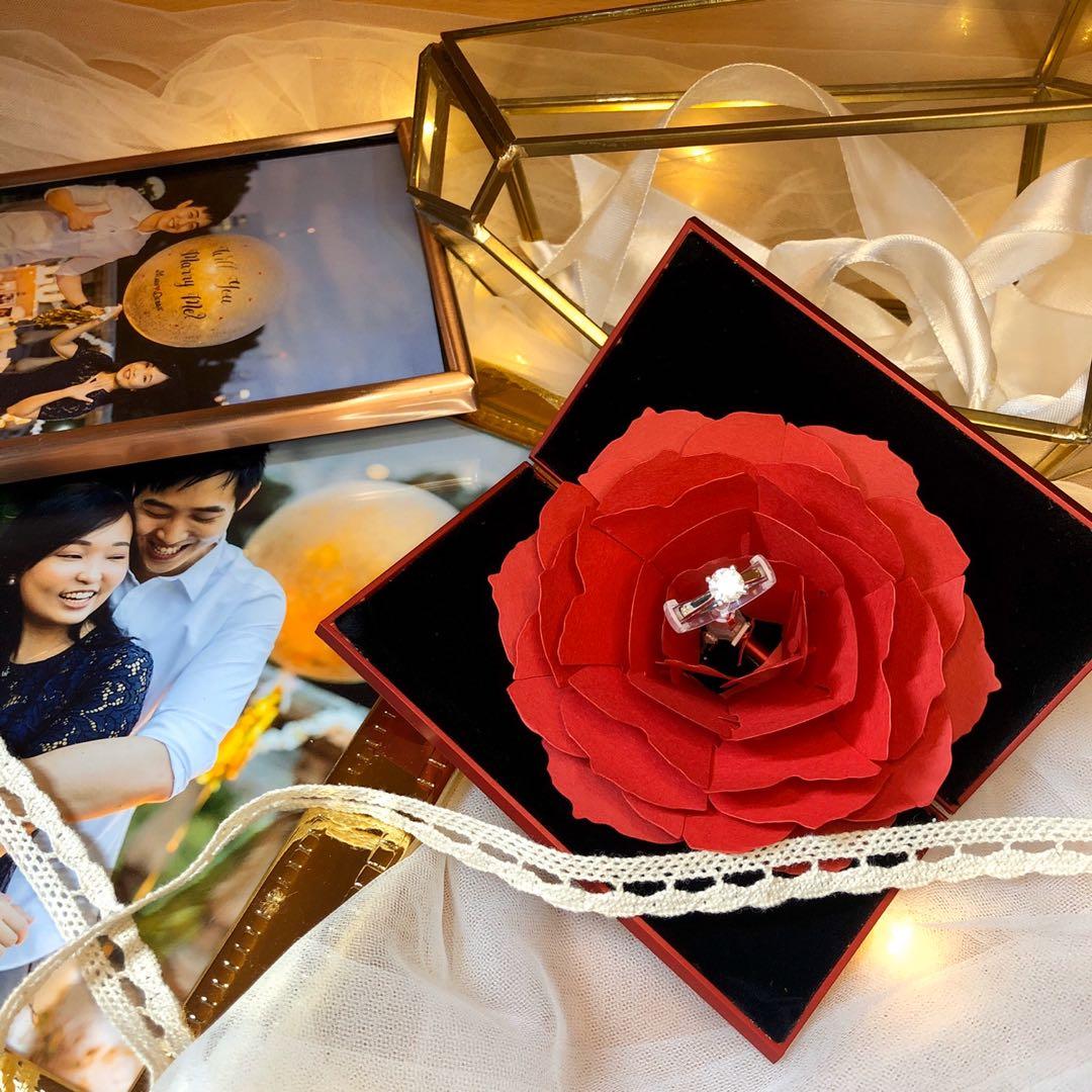 Origami Paper Rose Proposal Ring Box / Creative Proposal Ring Box ...