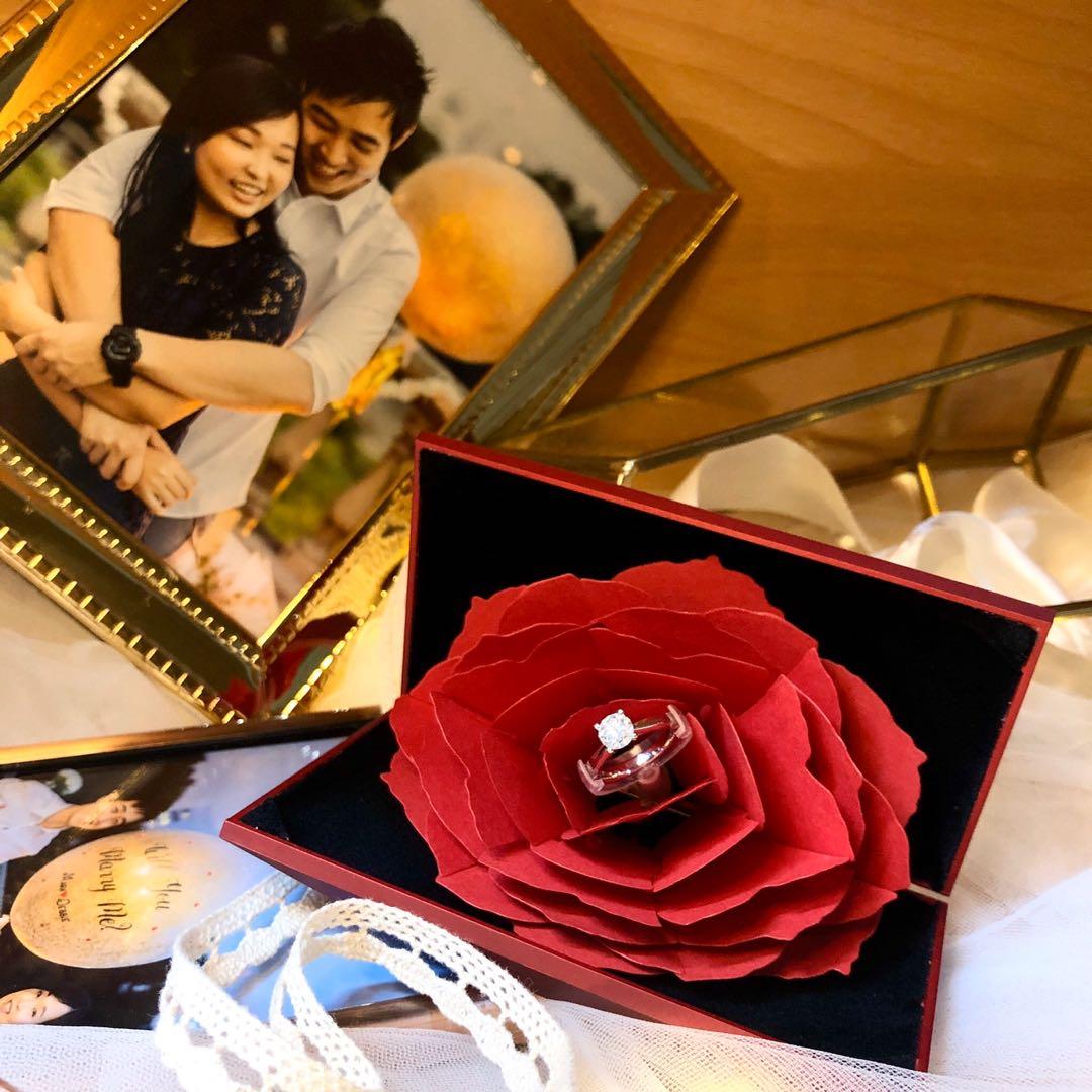 Origami Paper Rose Proposal Ring Box / Creative Proposal Ring Box ...