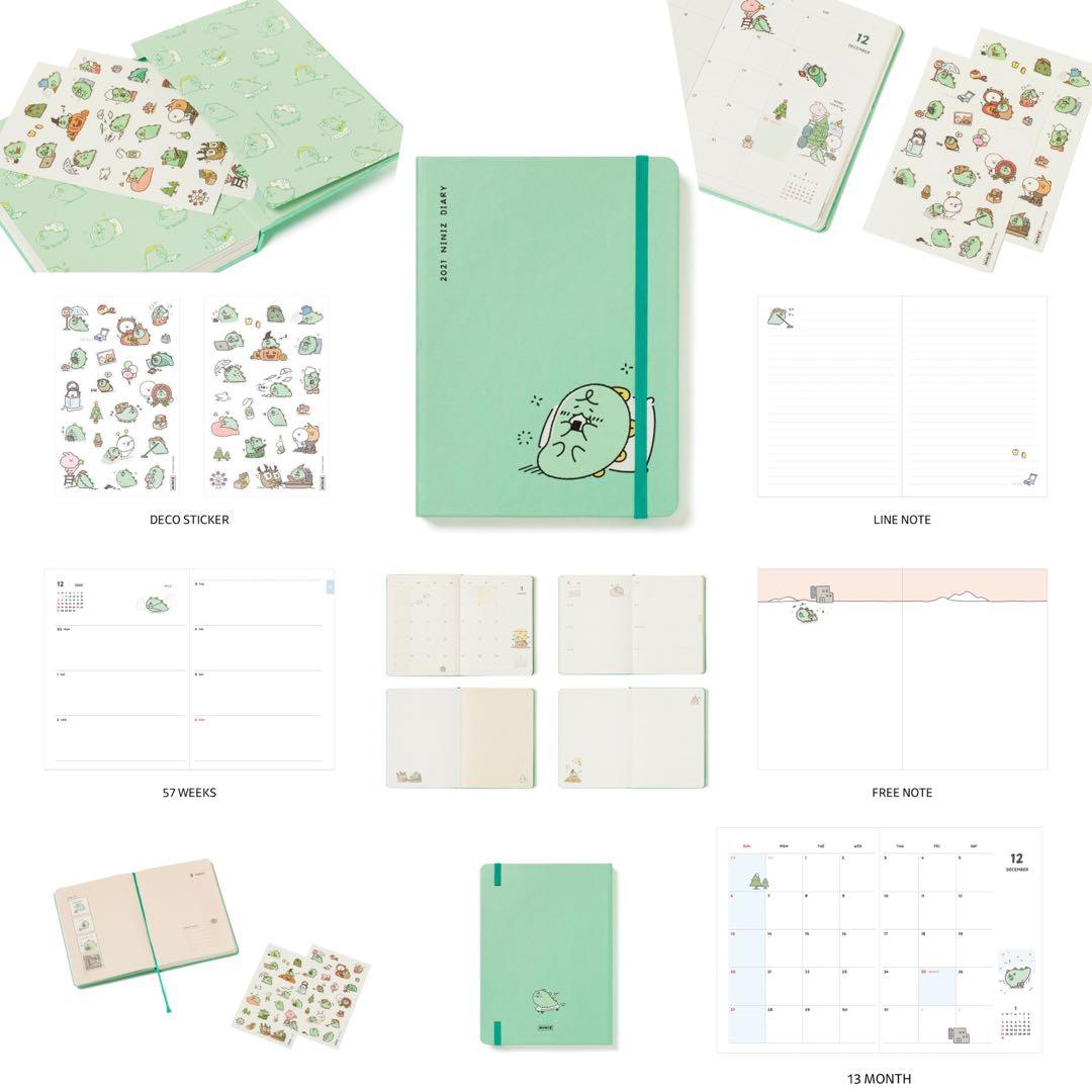 [PO] Kakao Friends 2021 Diary Set / Diary / Desk Calendar / Daily ...