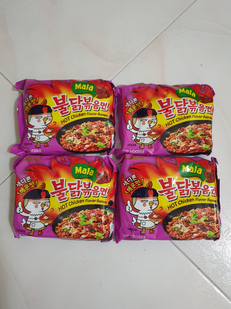 Samyang mala flavour 4 packets, Food & Drinks, Packaged & Instant Food ...