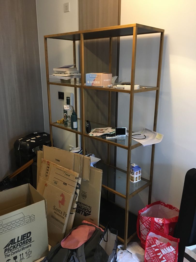 Self sprayed gold ikea display rack., Furniture & Home Living ...