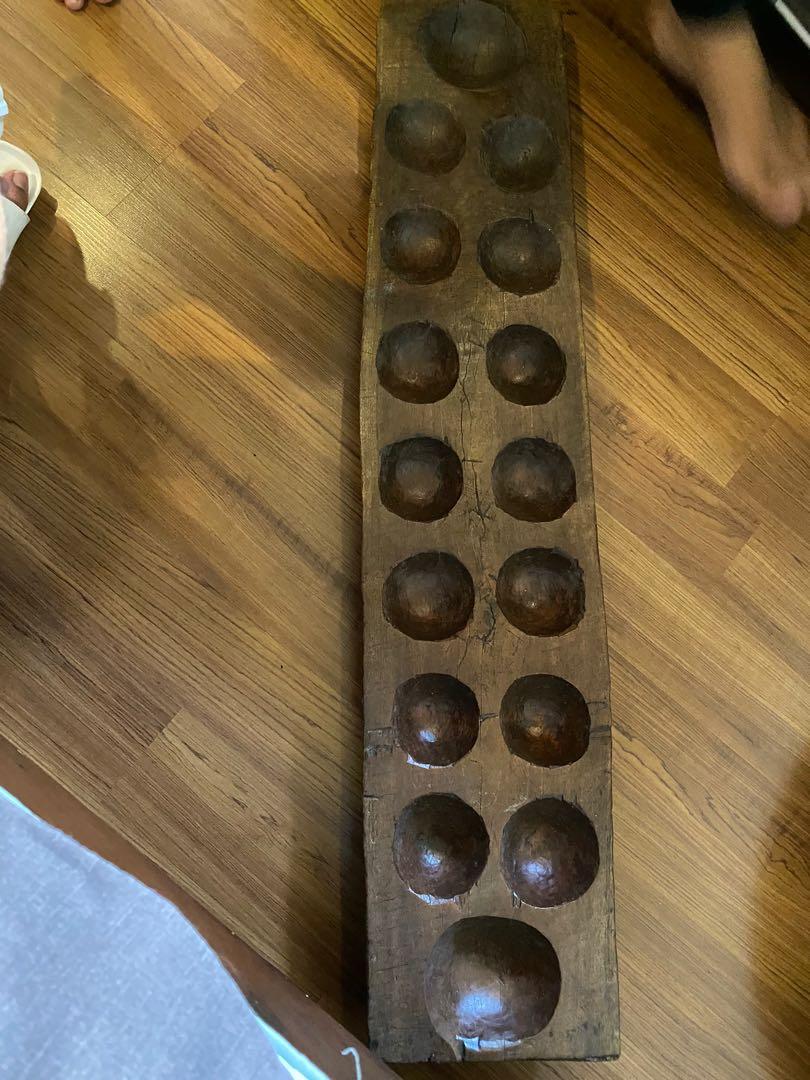 Antique Wooden Sungka Fixture, Furniture & Home Living, Home Decor ...