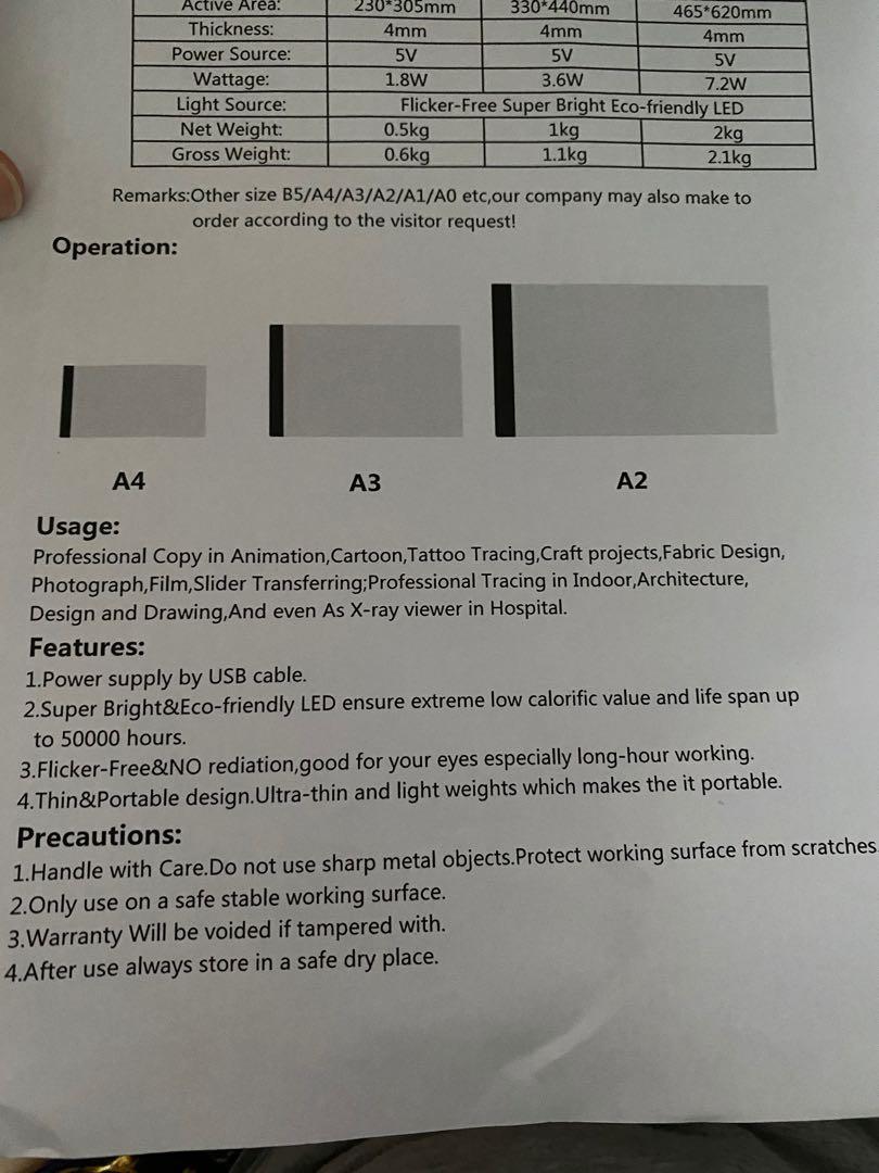 Copy Board A4 LED Drawing Light Box, Super Thin LED Drawing Copy Light ...