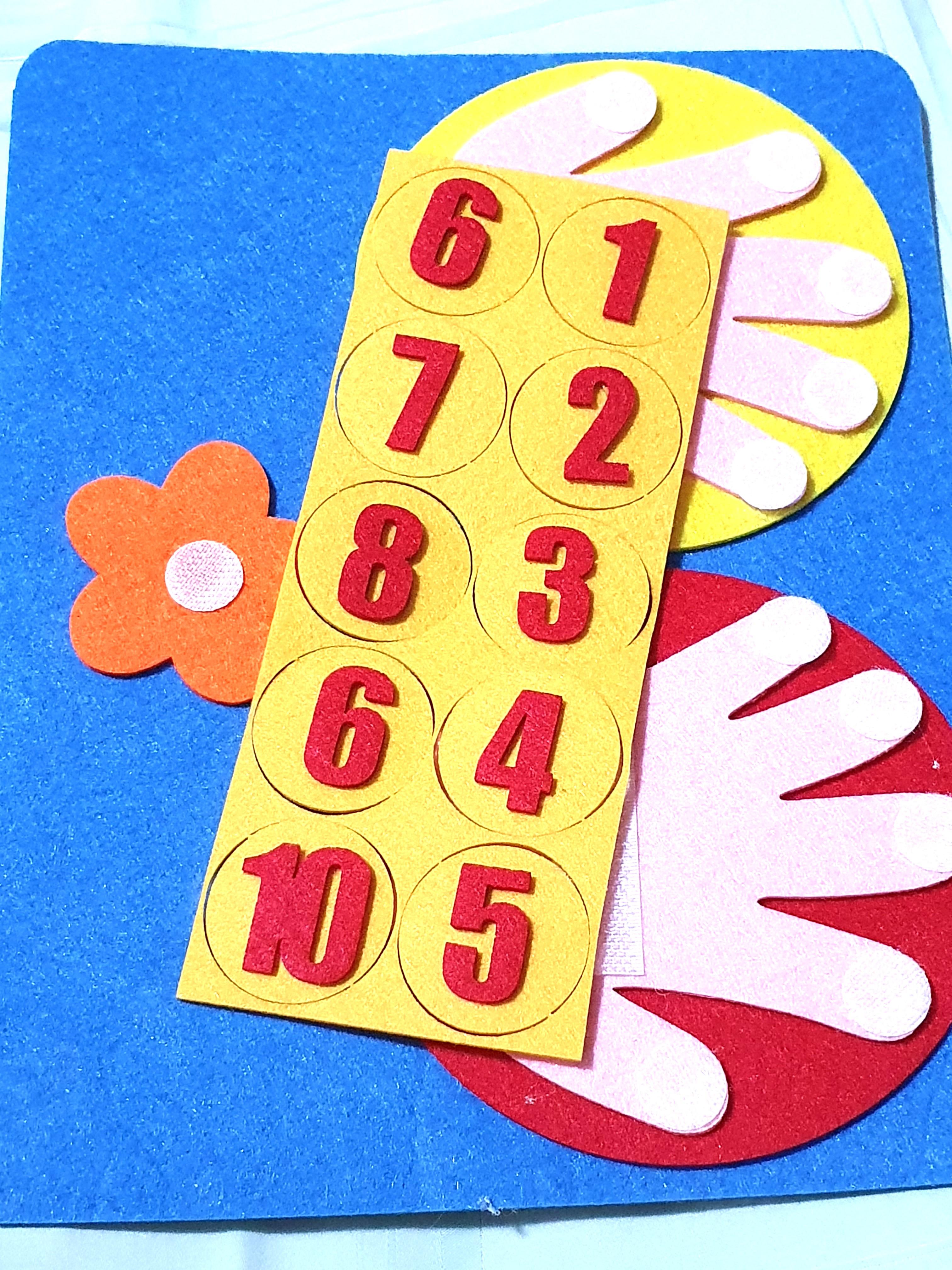 Finger Counting Identifying Numbers Teaching Manipulative Felt Material ...