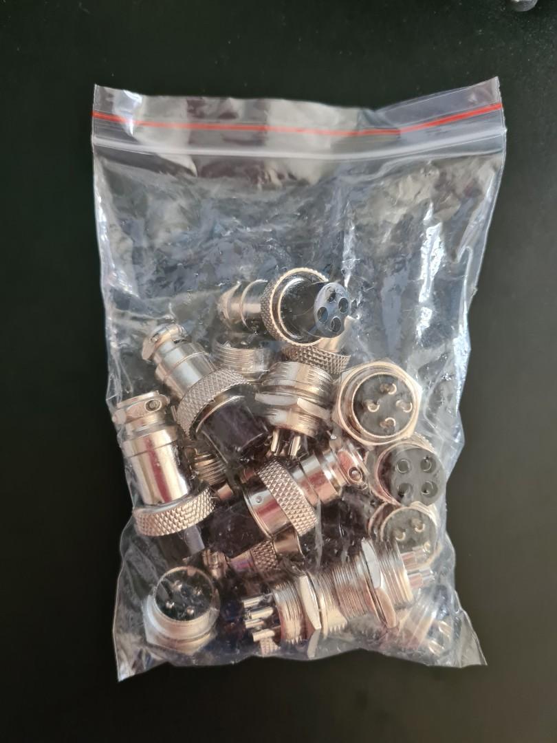 GX16 4-pin aviator connector for audio/electric surface mount ...