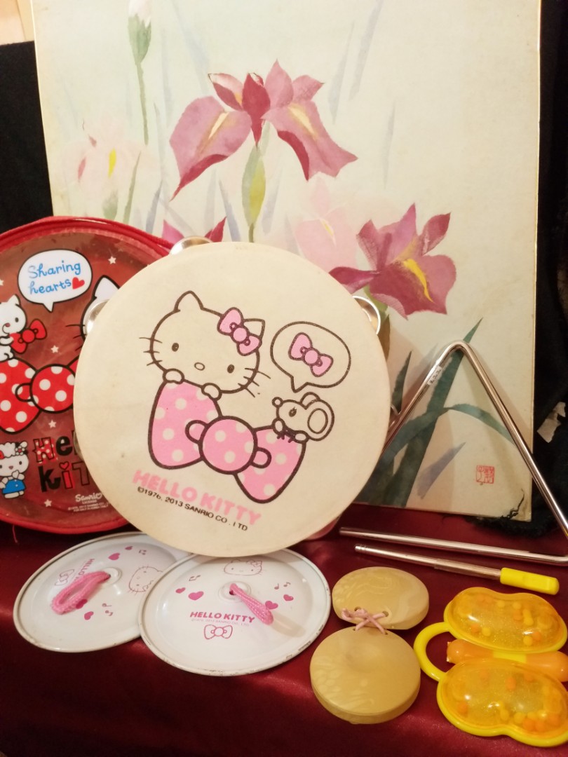 Hello kitty Musical instruments set tambourine triangle cymbals ...