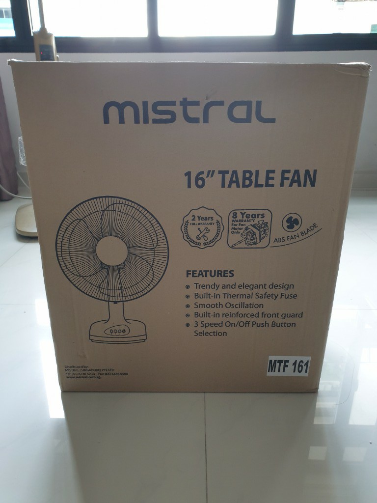 Mistral 16 inch Table / Desk Fan, Furniture & Home Living, Lighting ...