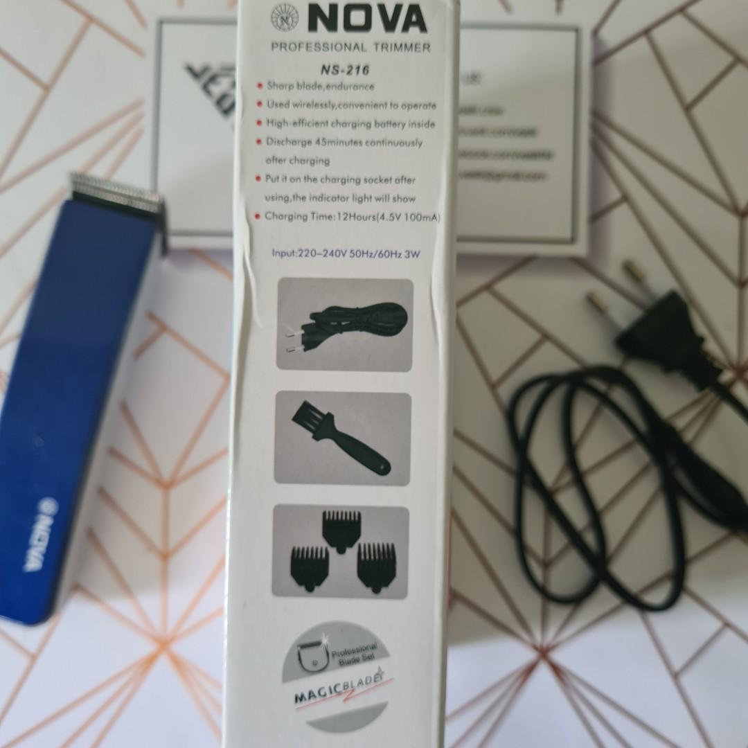 Nova Cordless Hair Shaver/Clipper (NS-216), Beauty & Personal Care, Men ...