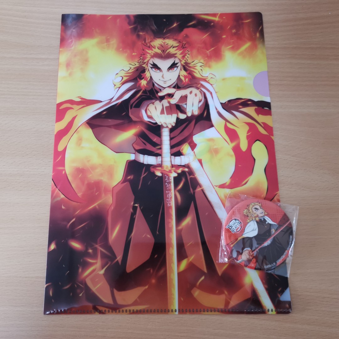Rengoku folder with badge Demon slayer Mugen train novelties, Hobbies ...