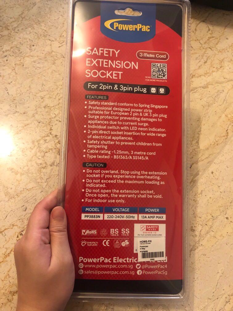 3m PowerPac Extension Cord from Homefix, TV & Home Appliances, Electrical, Adaptors & Sockets on ...
