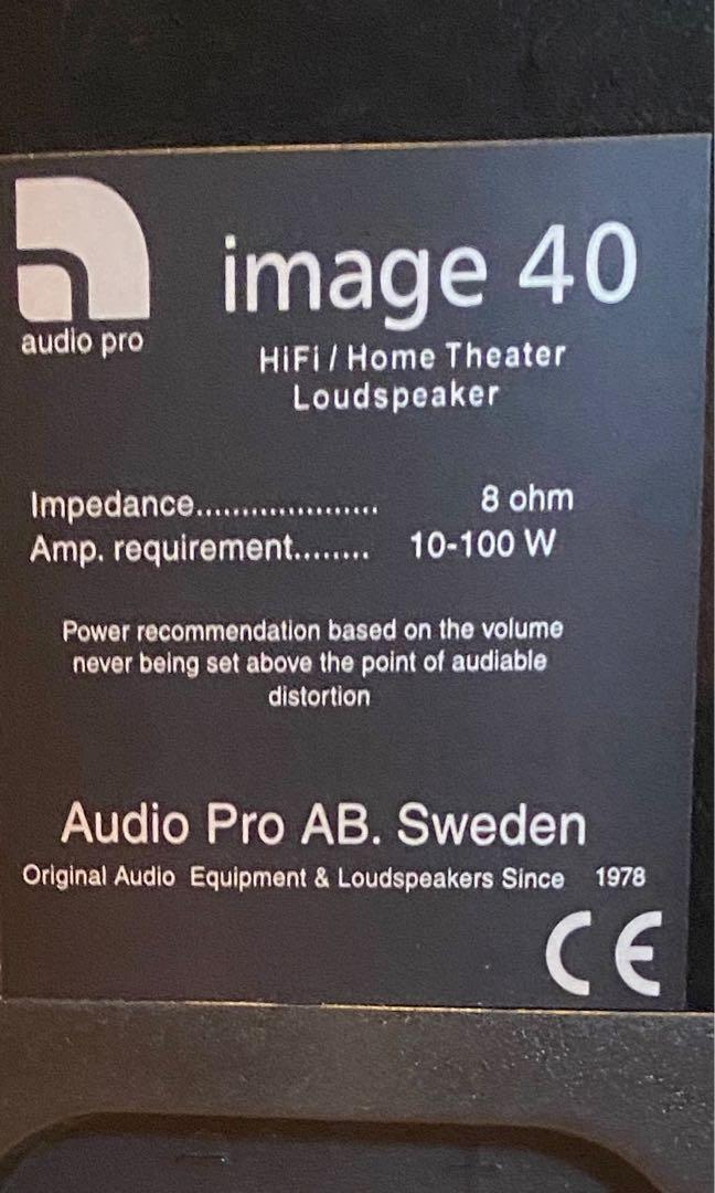 Audio Pro Image 40 Speakers (pair), Audio, Other Audio Equipment on ...