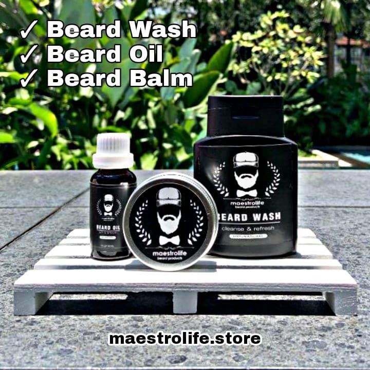 Beard Care Starter Kit with Oil, Balm and Wash Combo for beard styling ...