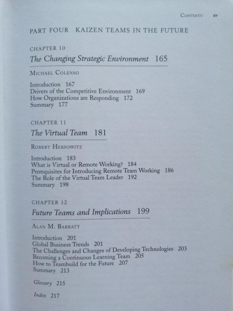 BOOK: KAIZEN STRATEGIES FOR IMPROVING TEAM PERFORMANCE By:Colenso ...