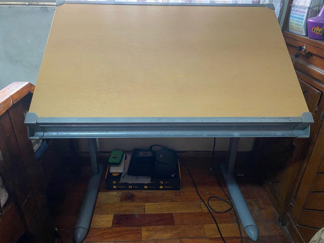 Drafting Table (inclining) with side arm, Furniture & Home Living ...