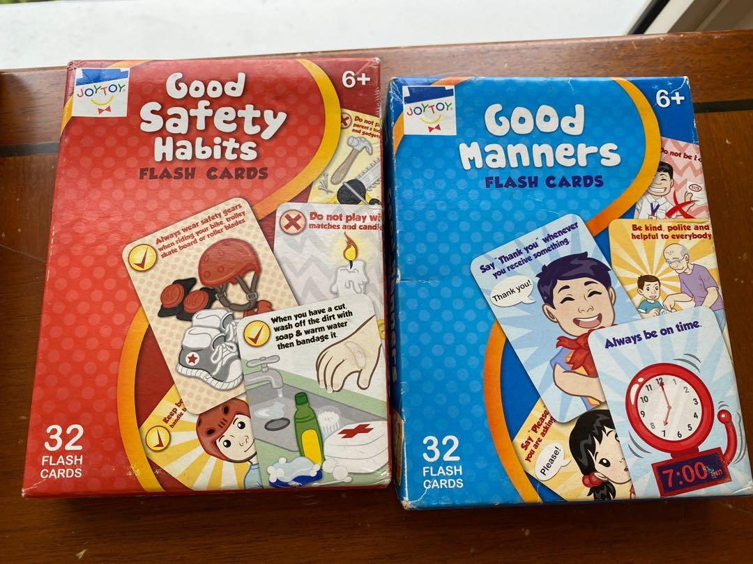 Good manners and good safety flashcards, Hobbies & Toys, Books ...