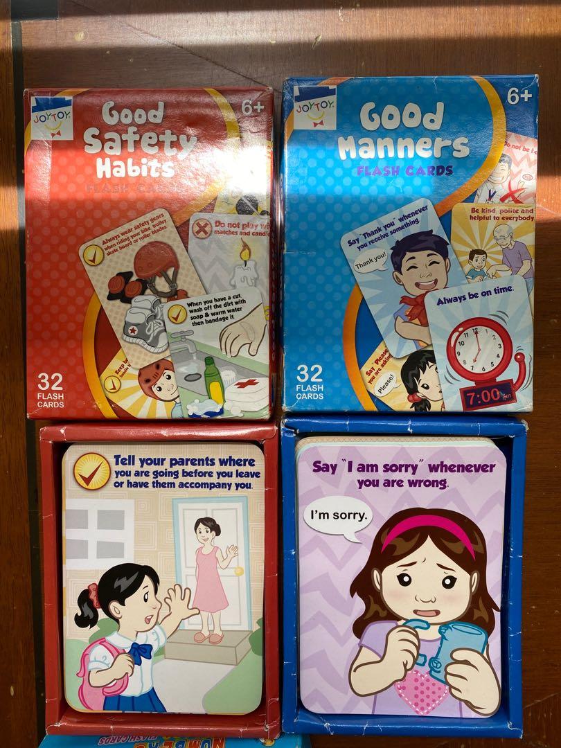 Good manners and good safety flashcards, Hobbies & Toys, Books ...