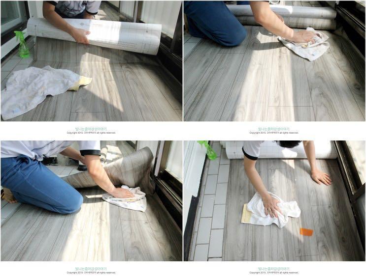 Korean Floor Sheet Sticker Waterproof, Furniture & Home Living, Home ...
