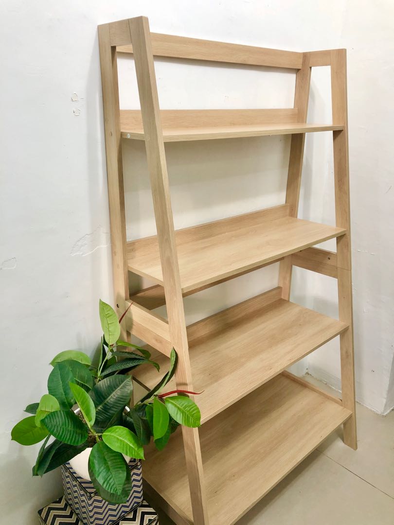 Oak Look Scandi Ladder Shelf, Furniture & Home Living, Furniture ...