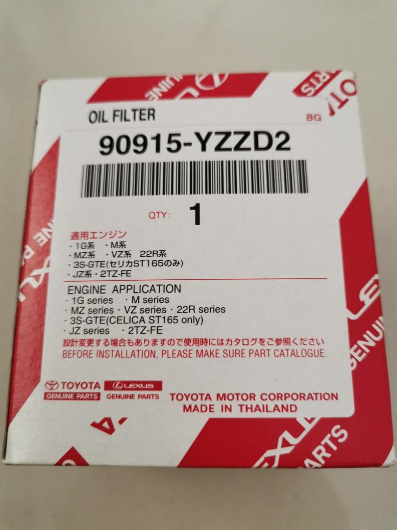 Original Toyota 90915-YZZD2 Oil filter, Car Accessories, Accessories on ...