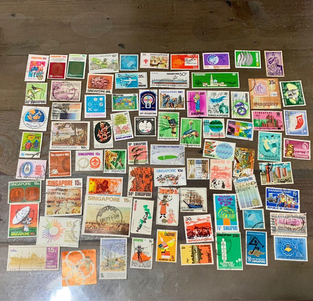 Singapore 1950s to 80s stamps 76+ all diff Lot (diff themes & history ...