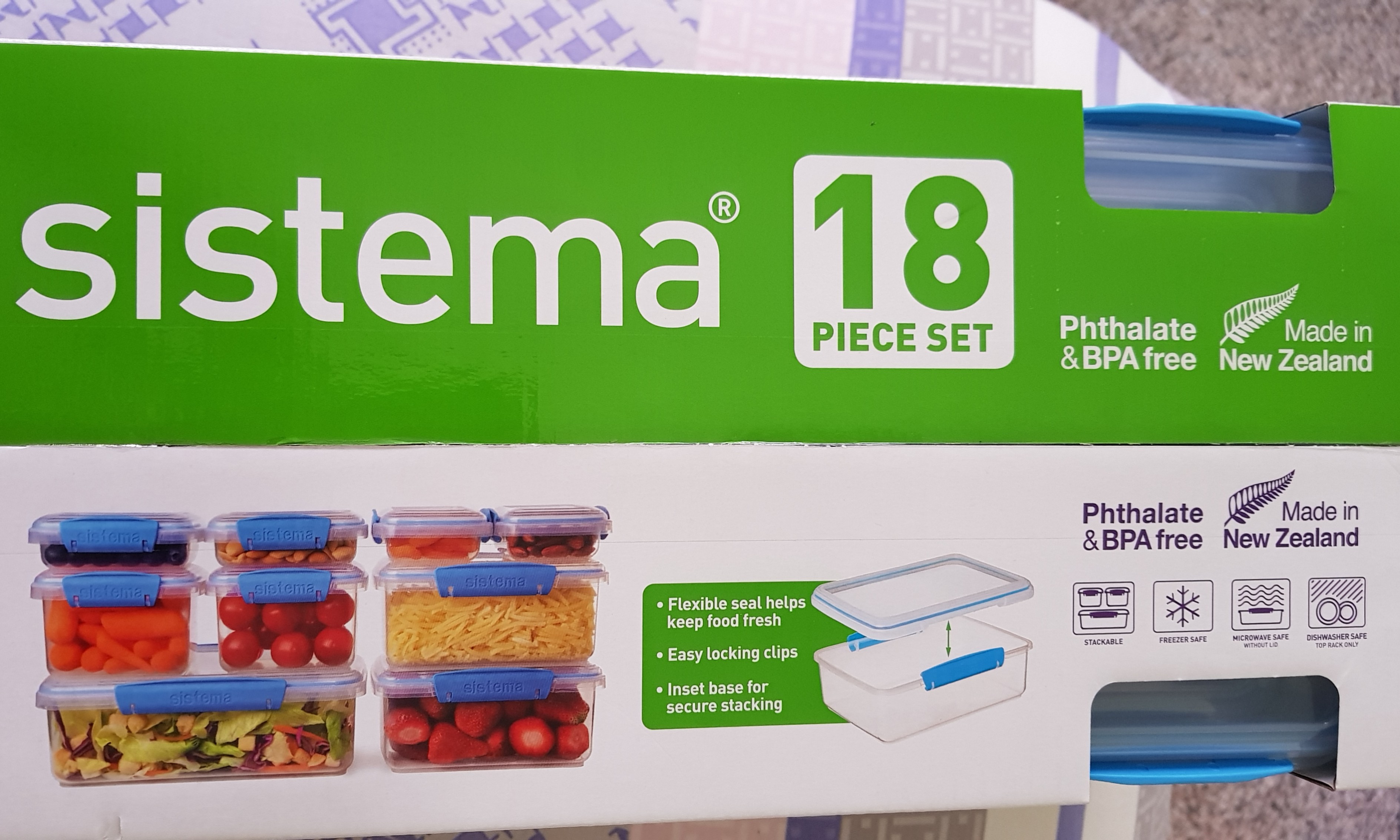 Sistema 18 piece food container storage set (brand new unseal ...