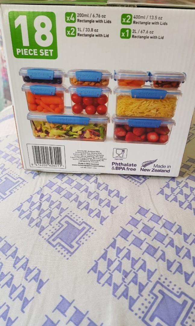 Sistema 18 piece food container storage set (brand new unseal ...