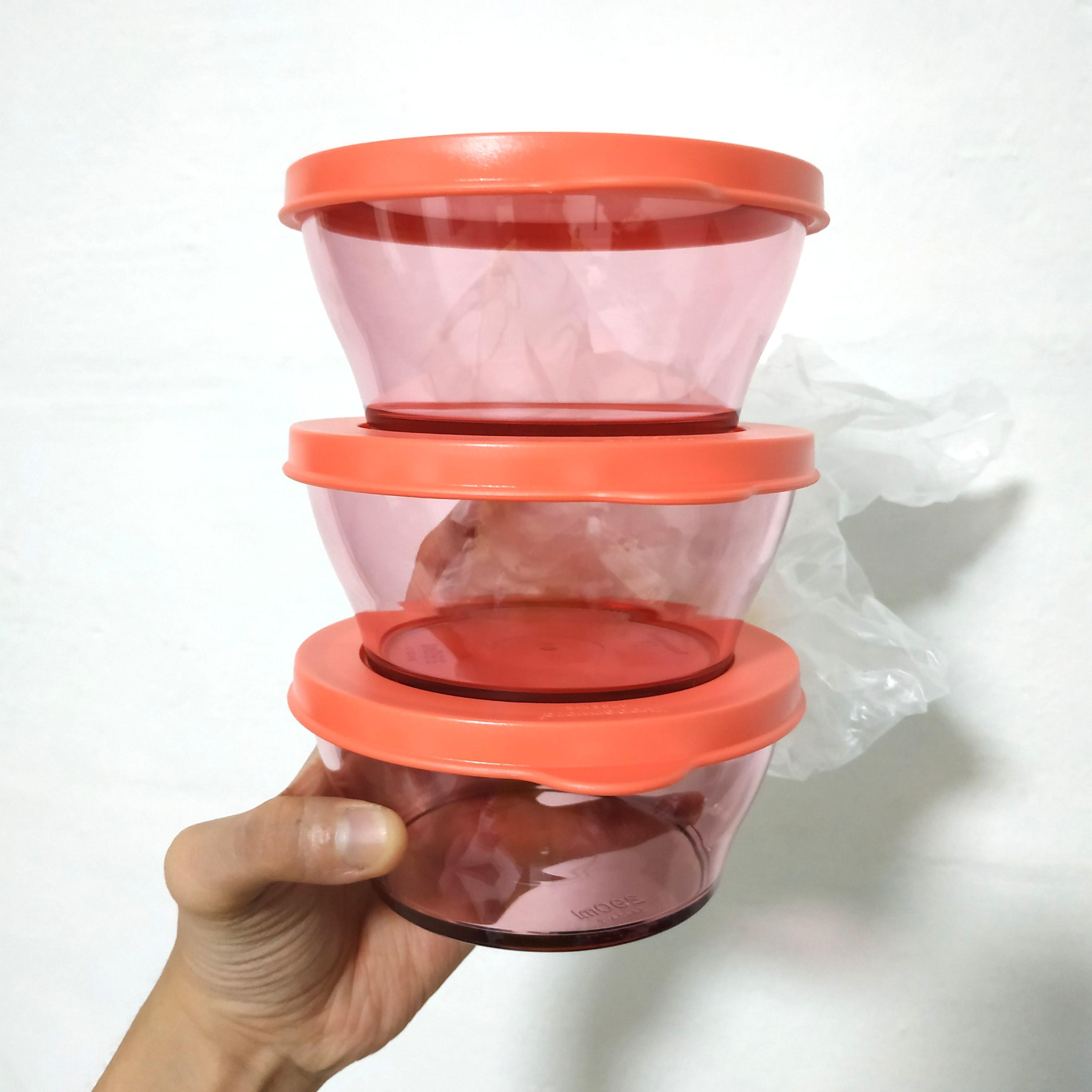 Tupperware 290 ml Elegant Clear Round Bowl Container Set of 3 ...