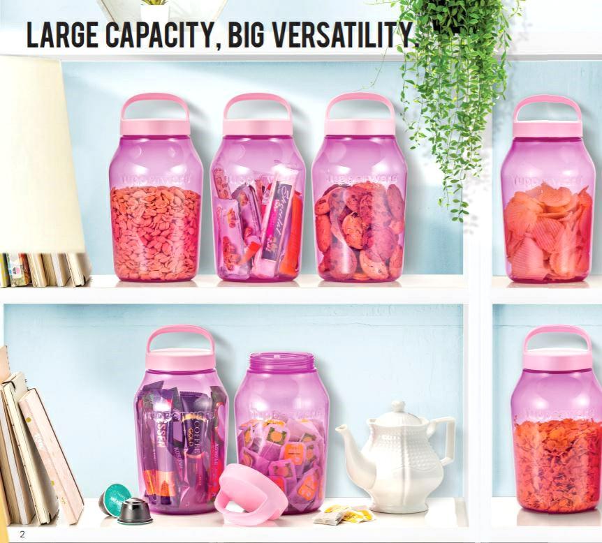 Tupperware 3L Universal Jar Tall Container Set of 2, Furniture & Home ...