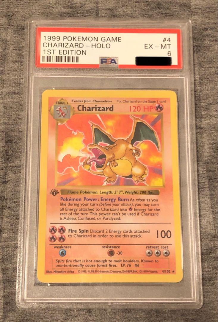 1st Edition Charizard PSA 6 - 1999 Pokemon Base Set, 興趣及遊戲, 玩具 & 遊戲類 ...