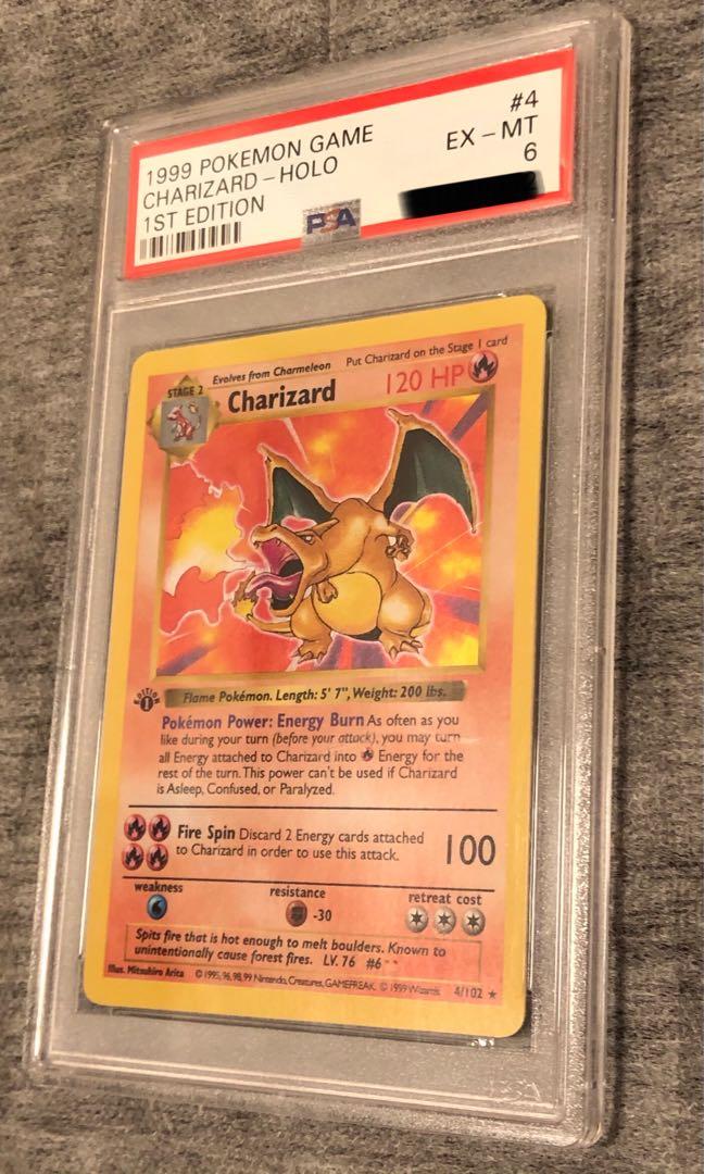 1st Edition Charizard PSA 6 - 1999 Pokemon Base Set, 興趣及遊戲, 玩具 & 遊戲類 ...