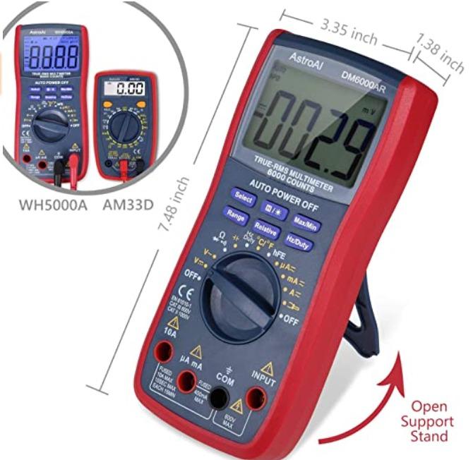 AstroAI Digital Multimeter, TRMS 6000 Counts Volt Meter Manual and Auto ...