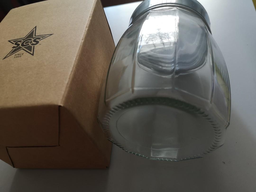 Brand new! SCS Glass container with Box *Smooth Roundy cap *Dimensions ...