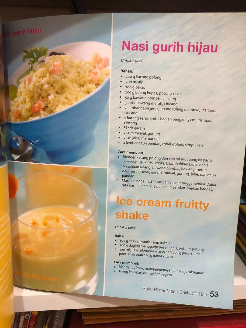 Buku Resep Menu Balita 30 hari, Bayi & Anak, Perawatan & Makanan Anak ...